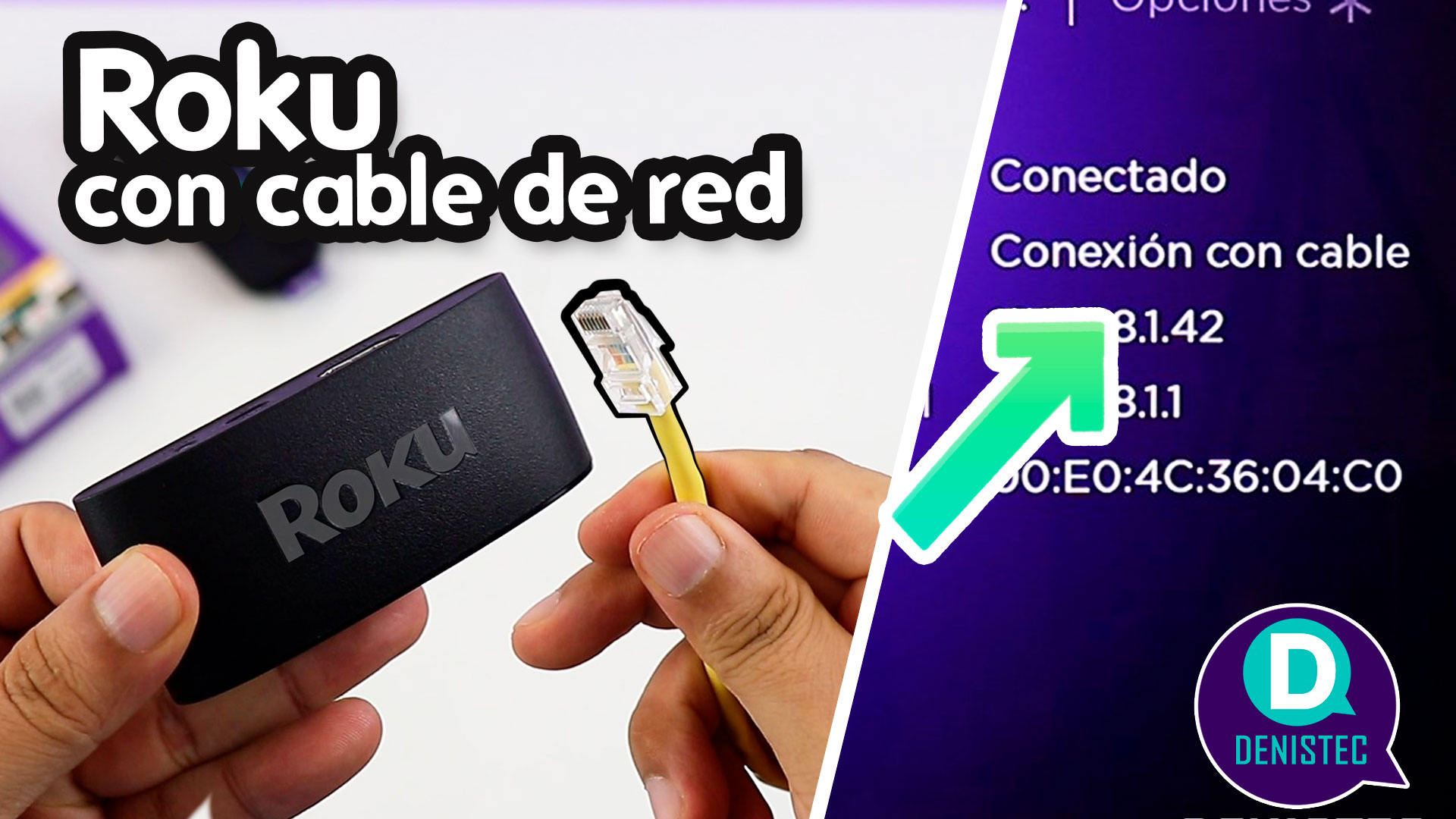 Conectar y configurar un cable de red a un Roku de cualquier versión 2026